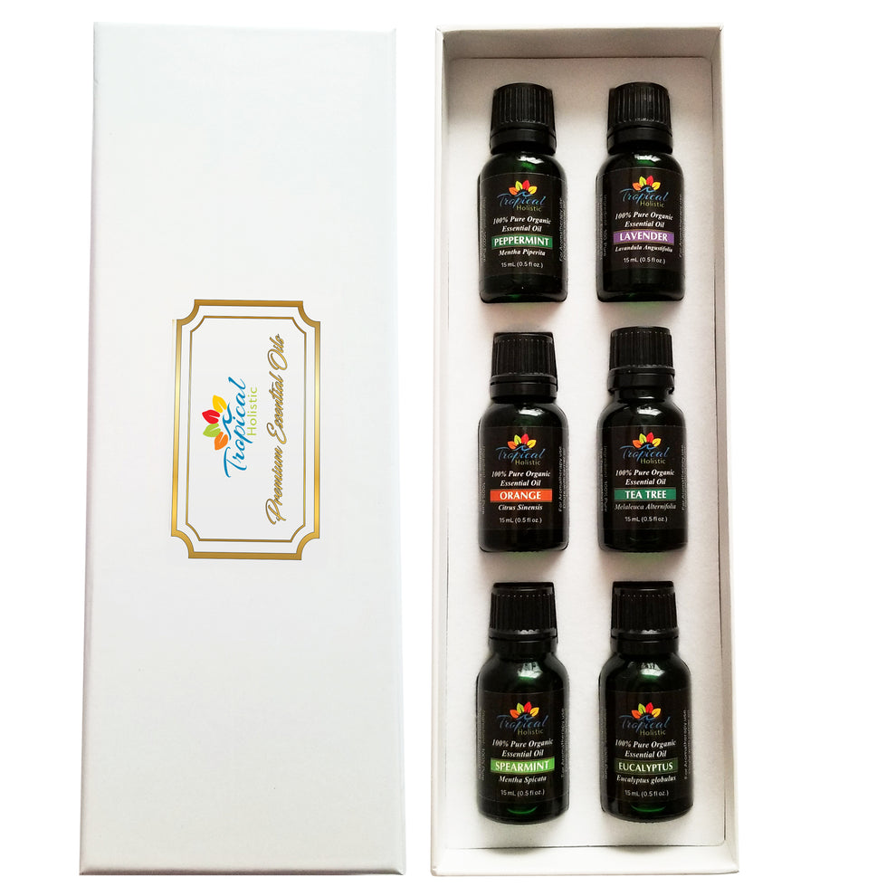 Organic Essential Oil Aromatherapy Starter Kit, (Pack of 6/15ml ...