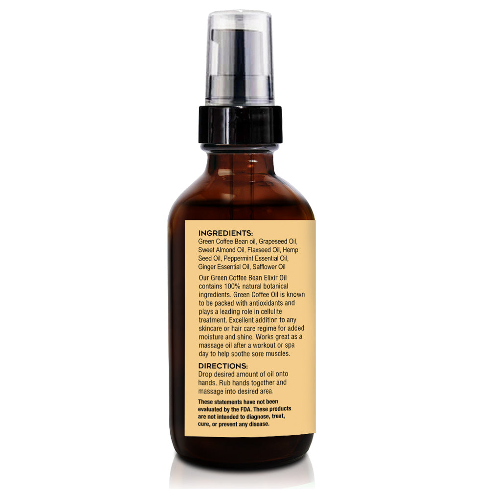 Green Coffee Bean Elixir Oil 4 oz - 100% Pure & Natural - Weight Loss ...